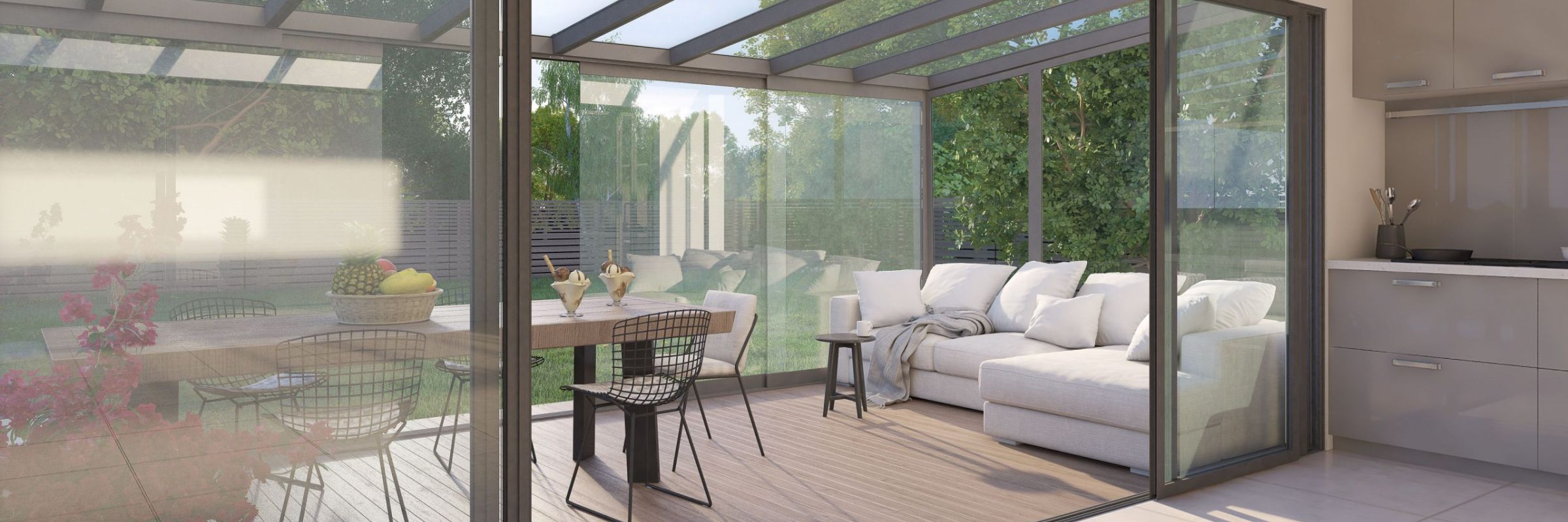 Glass Roof Verandas and Canopies | Butterley Barn Interiors